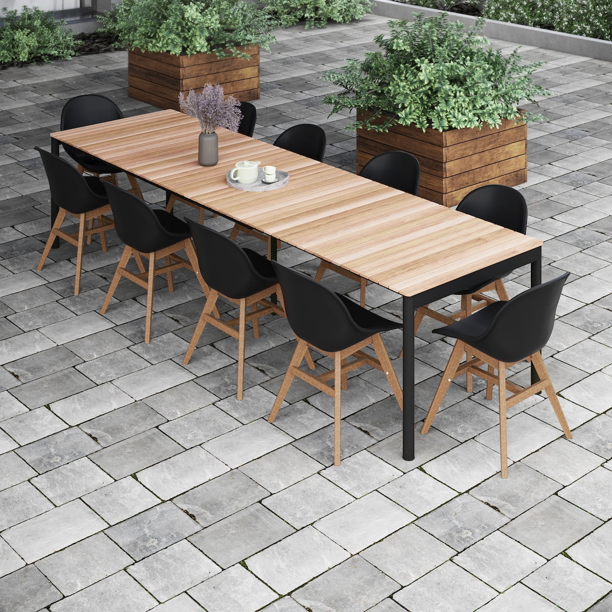 Urban Elements Mucuge 11-Piece 100% FSC Teak Wood and Aluminum ...