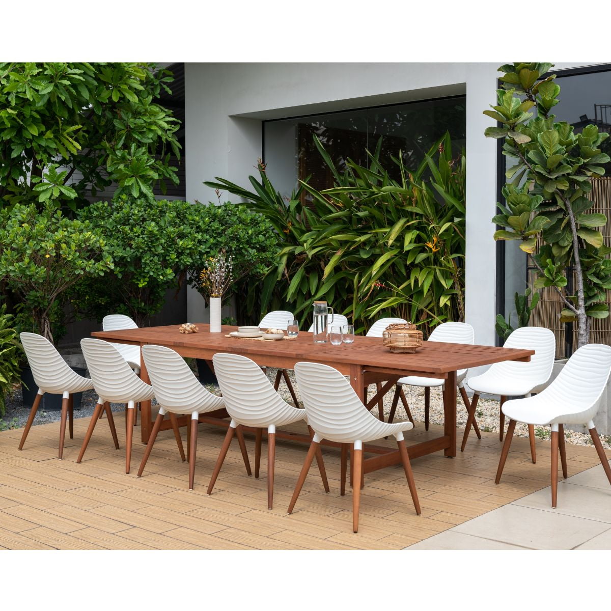 Amazonia Siena 13-piece, 100% FSC Certified Wood, Outdoor Patio Dining ...