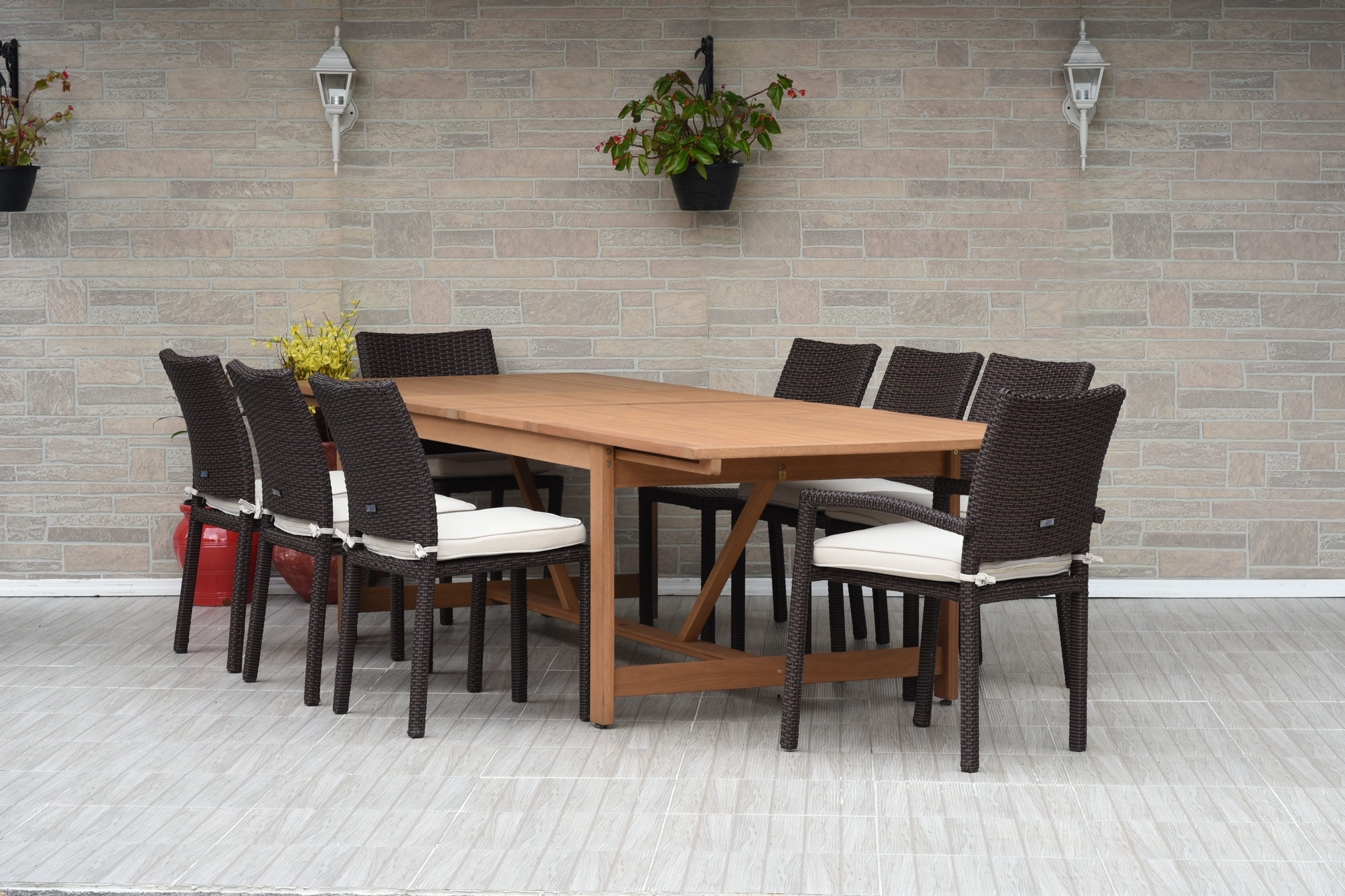 Teak Extendable Outdoor Dining Set