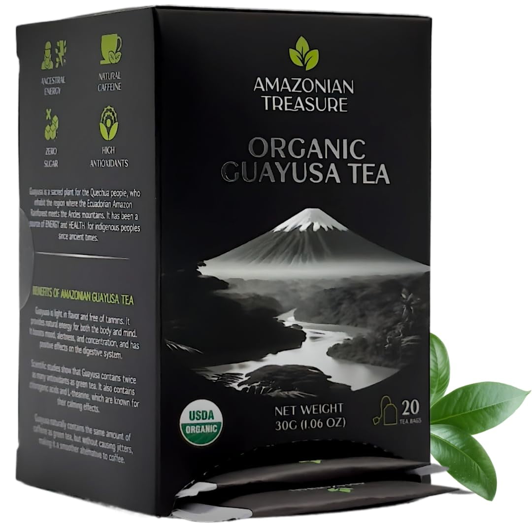 Amazonian Treasure, Organic Guayusa Tea Bags - 20 Count Box, Coffee ...
