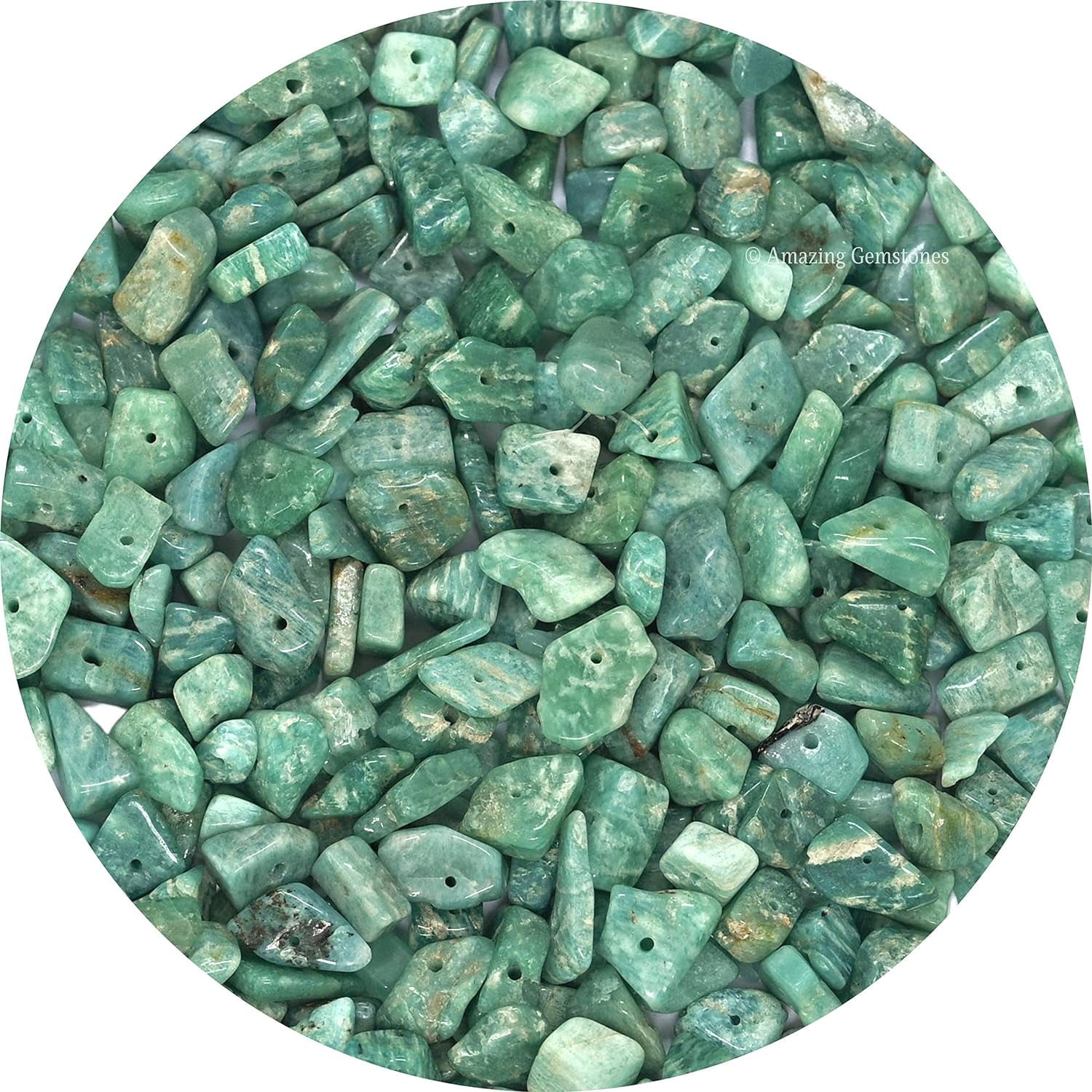 Amazonite Crystal Chips - Healing Crystals Tumbled Chips Gemstone Beads ...