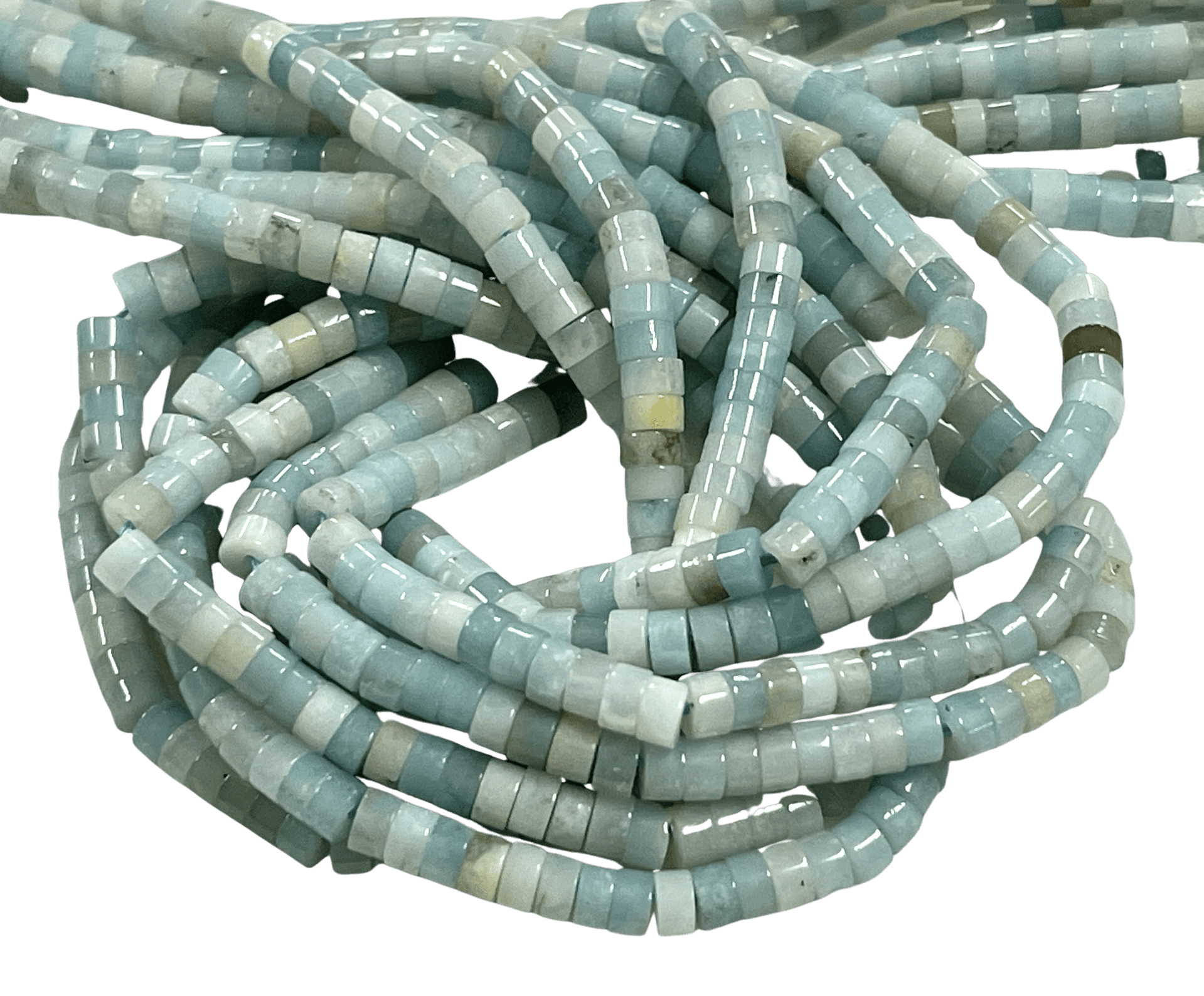 Amazonite Natural Gemstone Heishi Disc Tyre Shape Beads Strand Size 4mm ...
