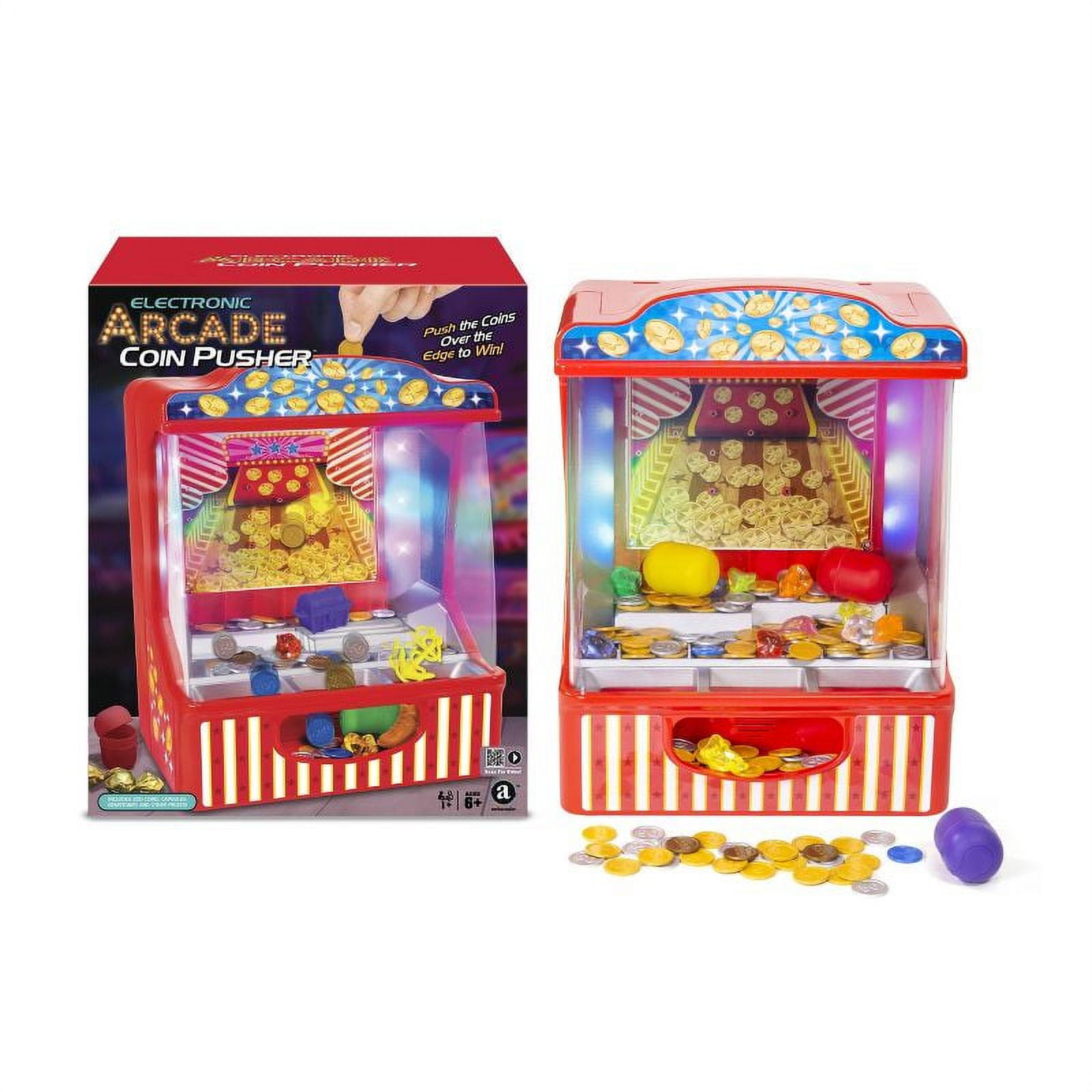 Ambassador Electronic Arcade Coin Pusher Machine, Colorful LED Effects ...