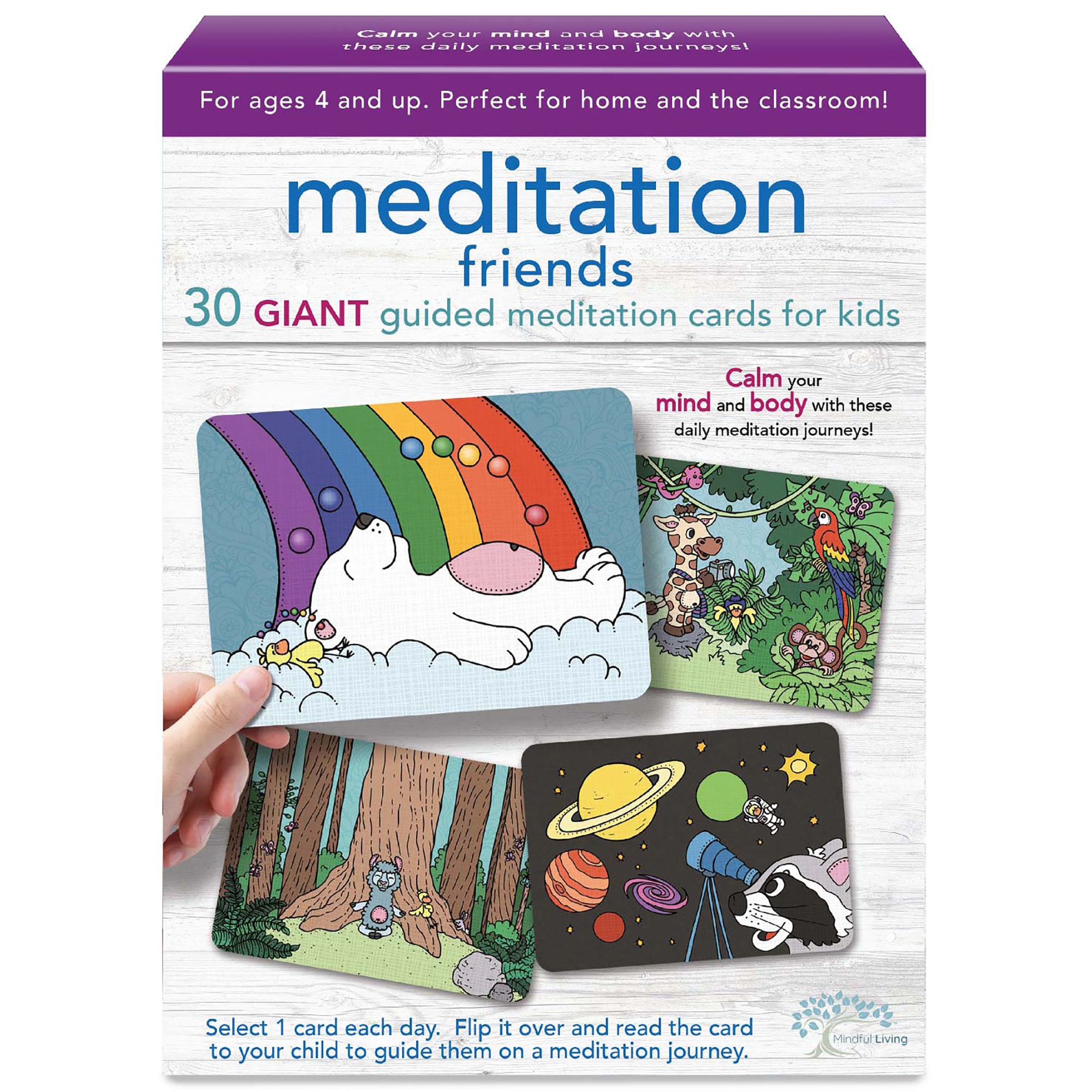 Ambassador Games: Mindful Living - Meditation Friends Cards - 30 Giant ...