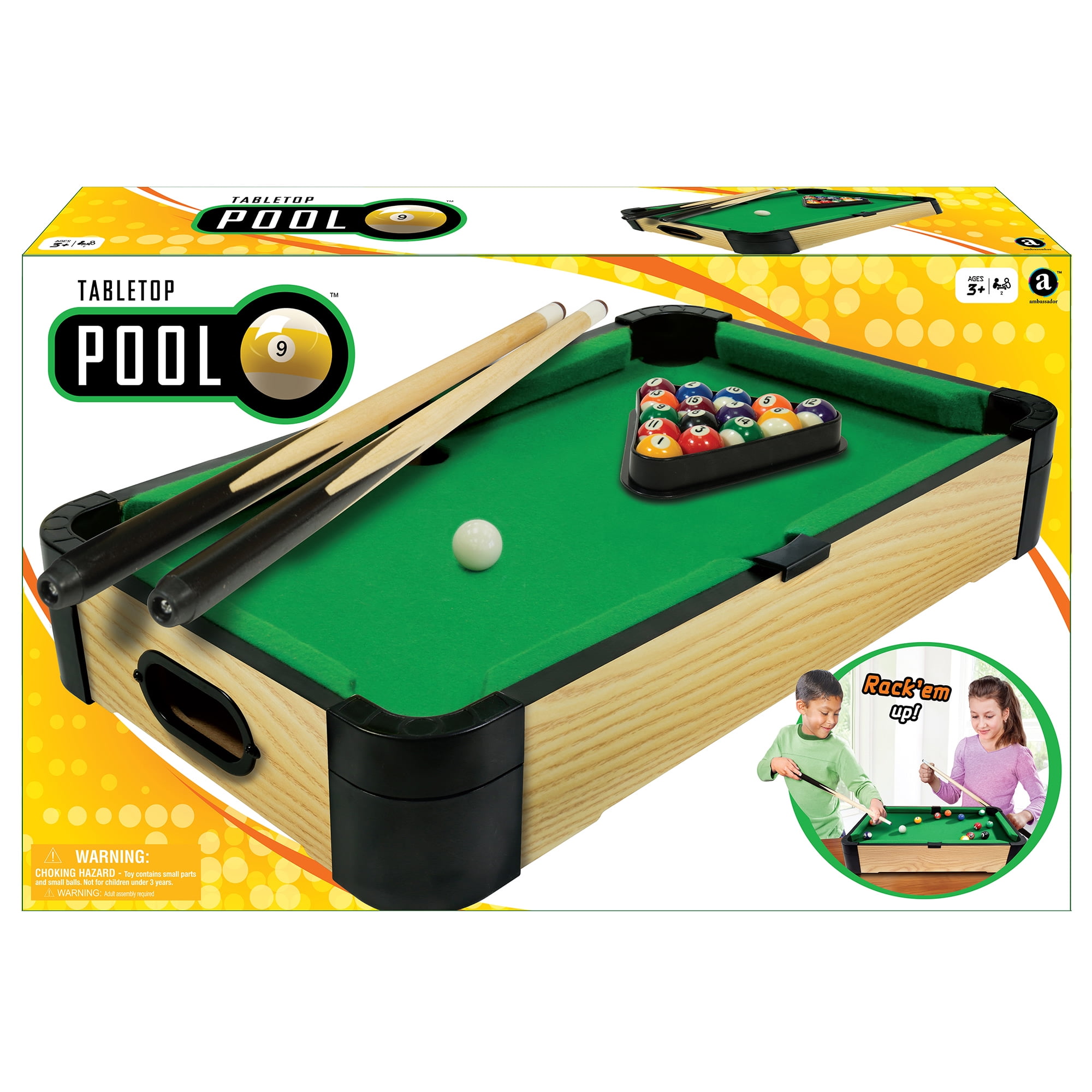 Ambassador Games: Tabletop Pool - 20" - Compact Traditional Billiards ...