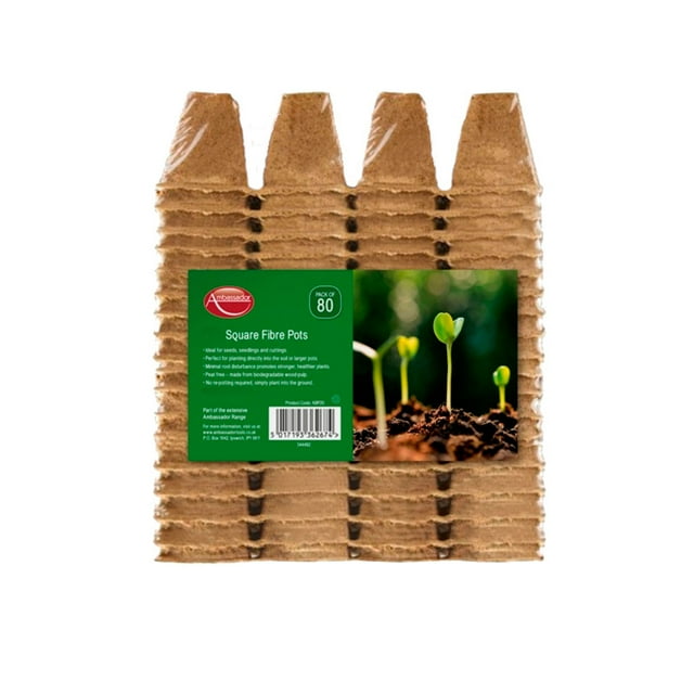 Ambassador Square Fiber Pots (Pack of 80) - Walmart Business Supplies
