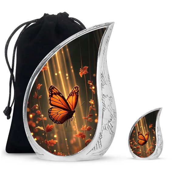 Amber Butterfly Urns For Human Ashes Adult Dad - Funeral Large Urn For ...
