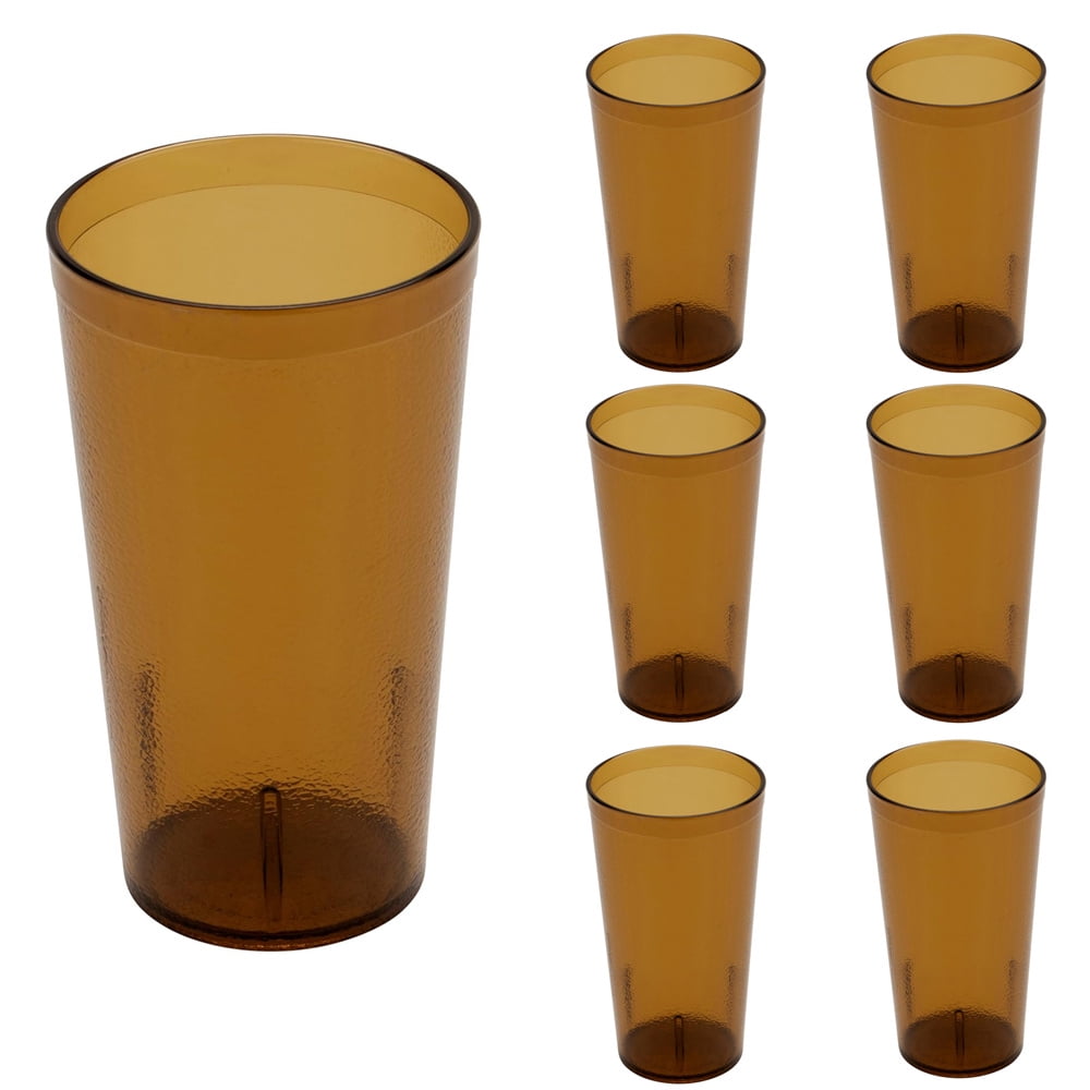 Amber Clear Beverages Cups,Stackable Plastic Tumbler,Acrylic Frosted ...