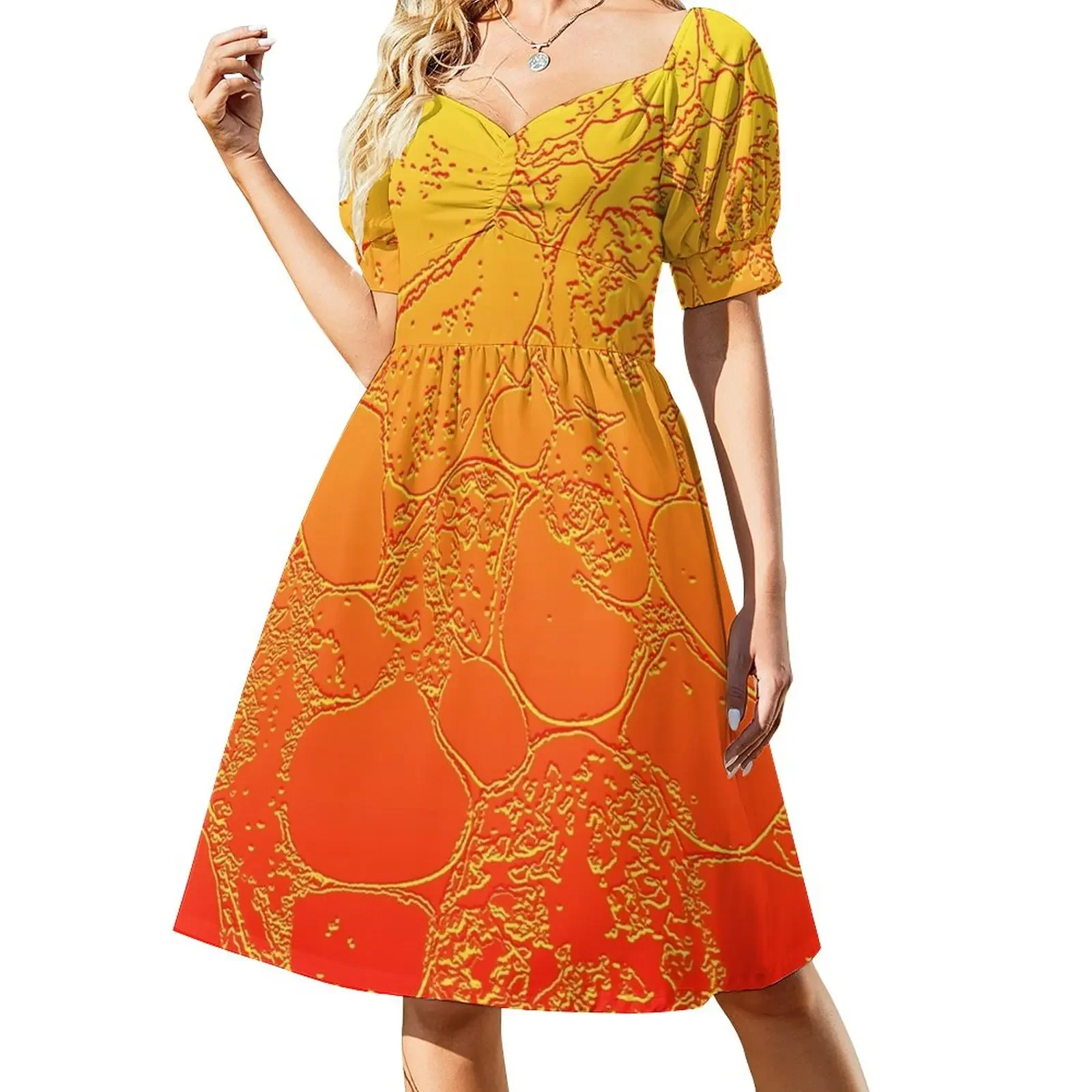 Amber Crackle Sleeveless Dress elegant party dress for wom02 woms ...