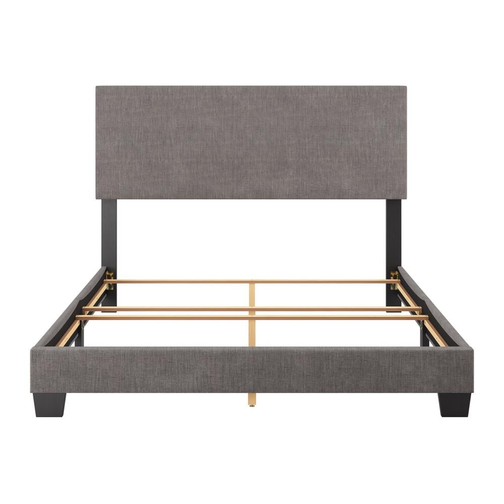 Amber & Emily Luna Low Profile Upholstered Elegant Minimalist Queen Bed ...