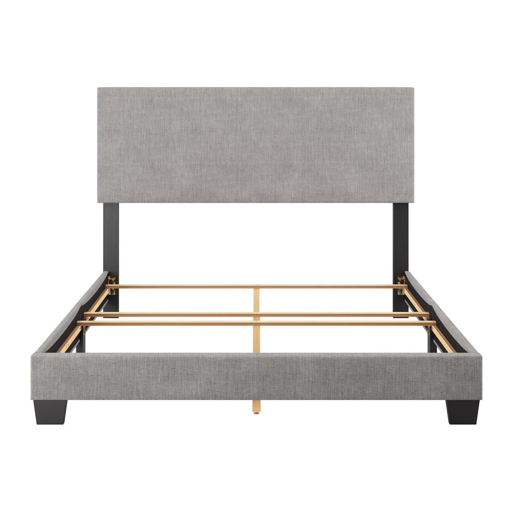 Amber & Emily Luna Low Profile Upholstered Elegant Minimalist Queen Bed ...