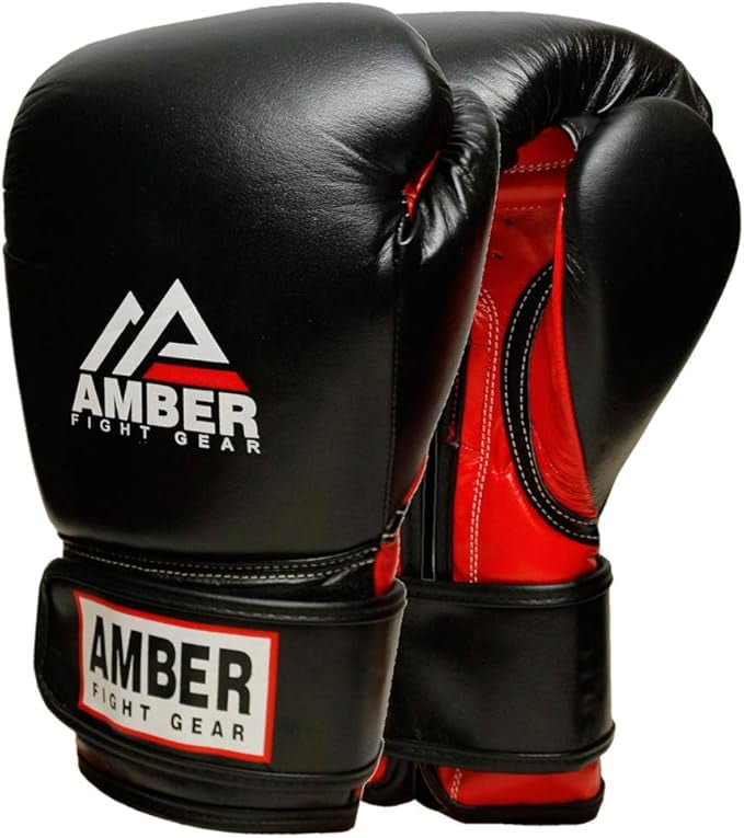 Amber Professional Hook and Loop Leather Training Boxing Gloves ...