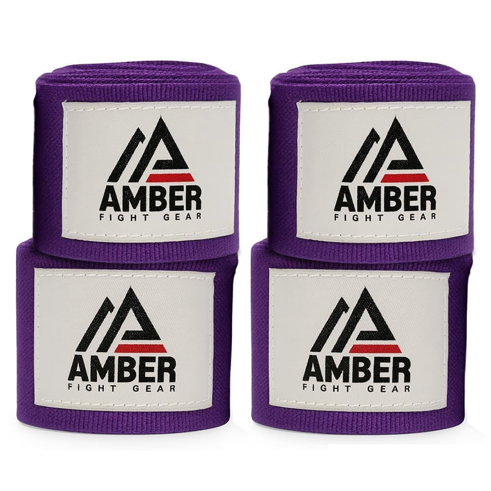 Amber Fight Gear Semi Elastic Professional 180-Inch Hand Wraps with ...