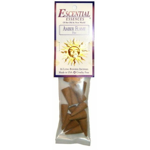 Amber Flame, Escential Essences Cone Incense, 16 Cone Package - Walmart.com