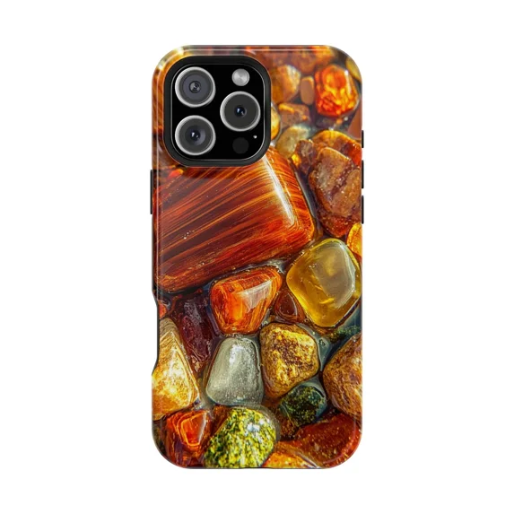Amber Gem River Rock Opal Artistic Stone Texture Case with iPhone 17 to ...