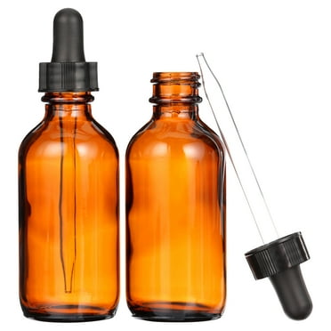 Amber Glass Bottle - 30 ml (1 fl oz) w/ Glass Dropper - Pack of 6 ...