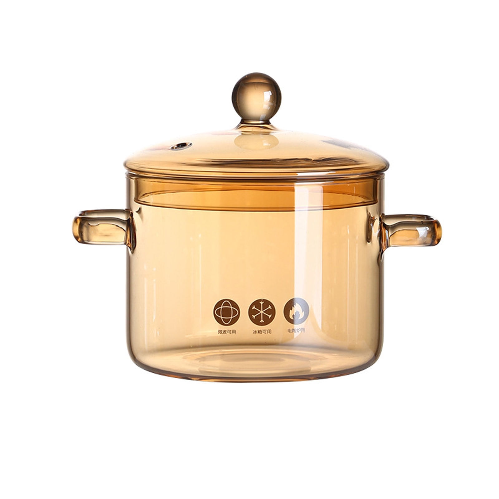 Amber Glass Cooking Pot Modern Glass Pot with Lid and Grip Stockpot ...