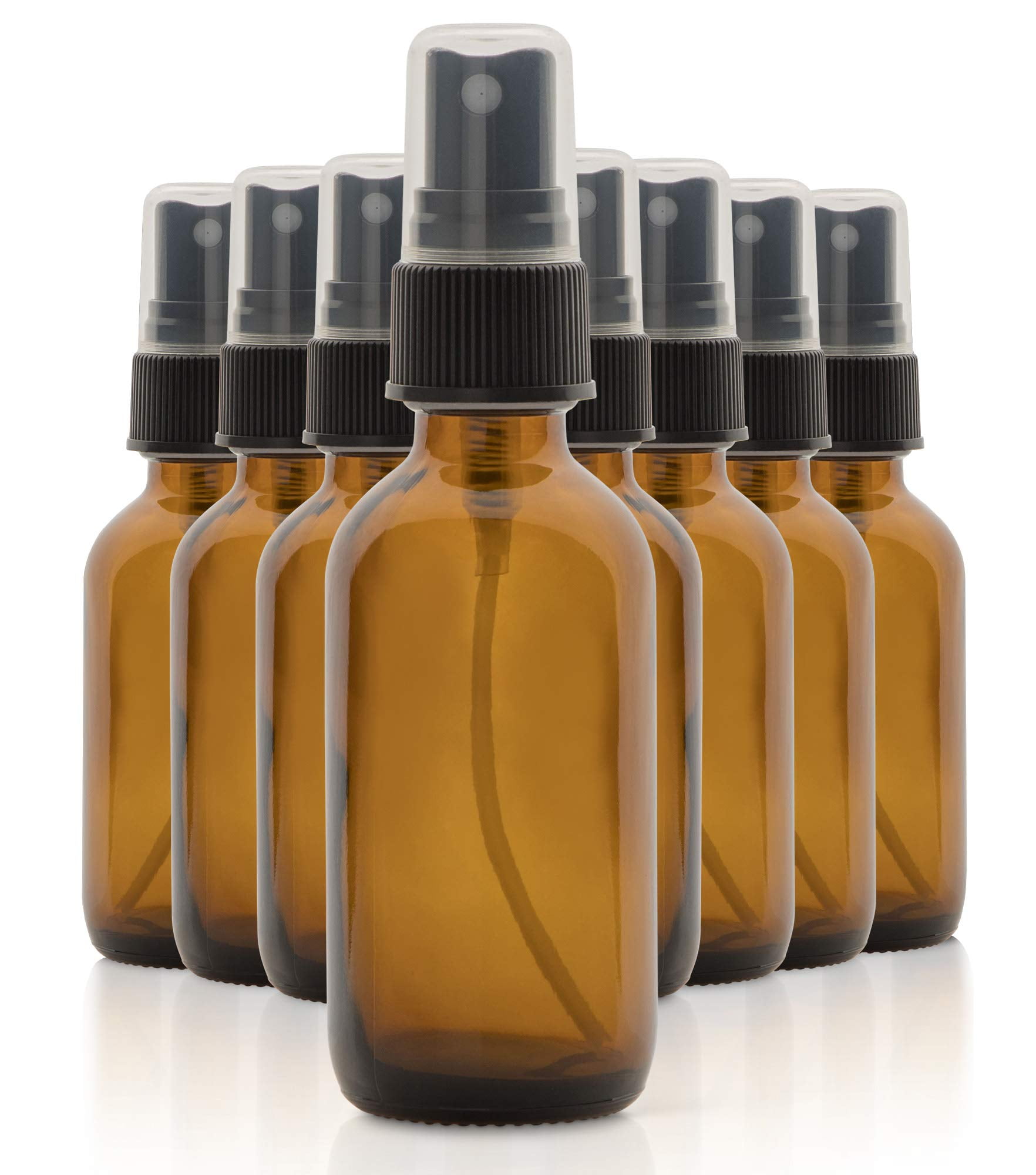 Amber Glass Essential Oil Bottles, 2 oz Small Glass Bottles, Glass ...