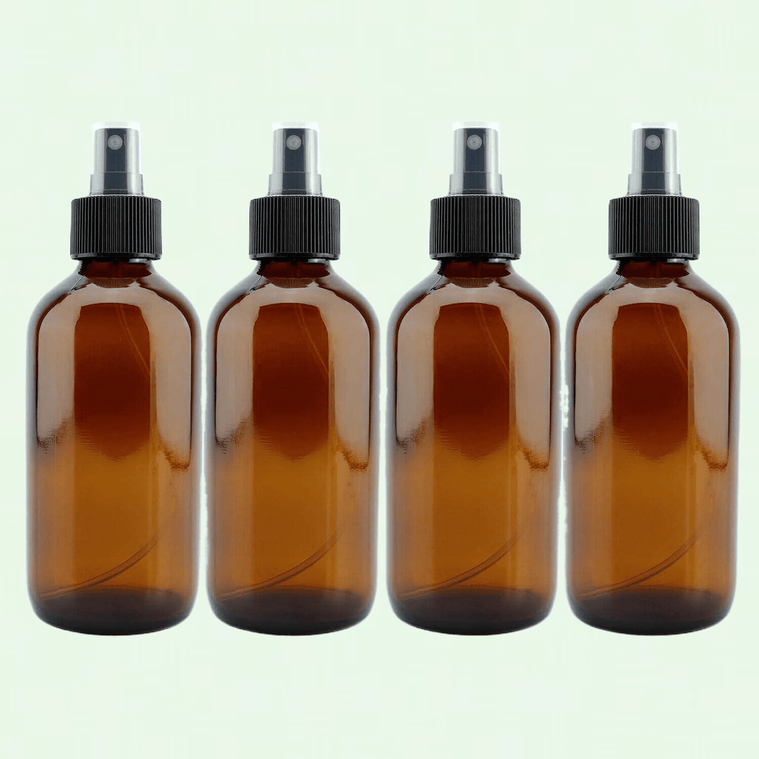 Amber Glass Fine Mist Spray Bottles, 8oz (4-Pack), Boston Round with ...