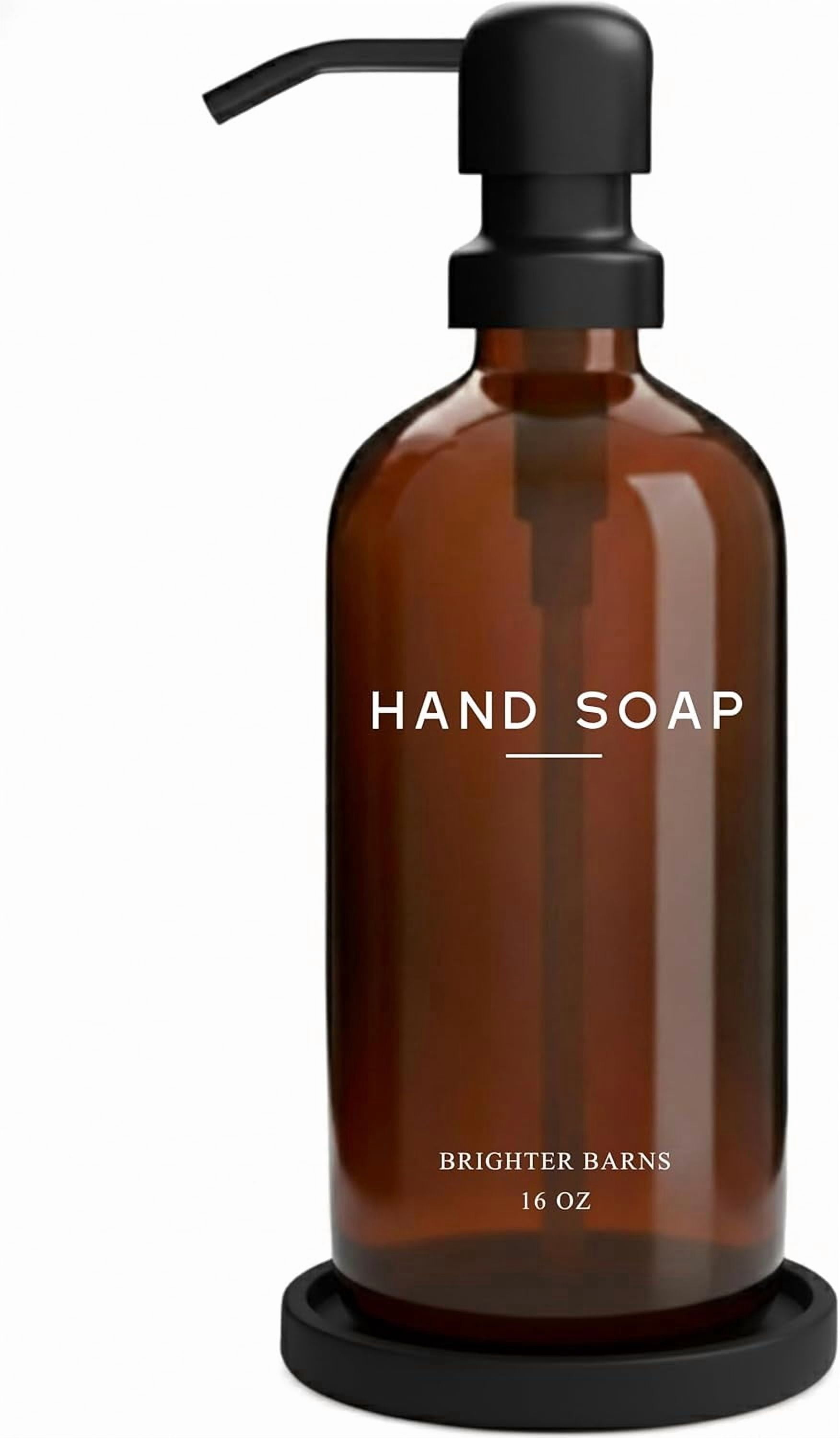 Amber Glass Hand Soap Dispenser Bathroom Set by - Refillable Liquid ...