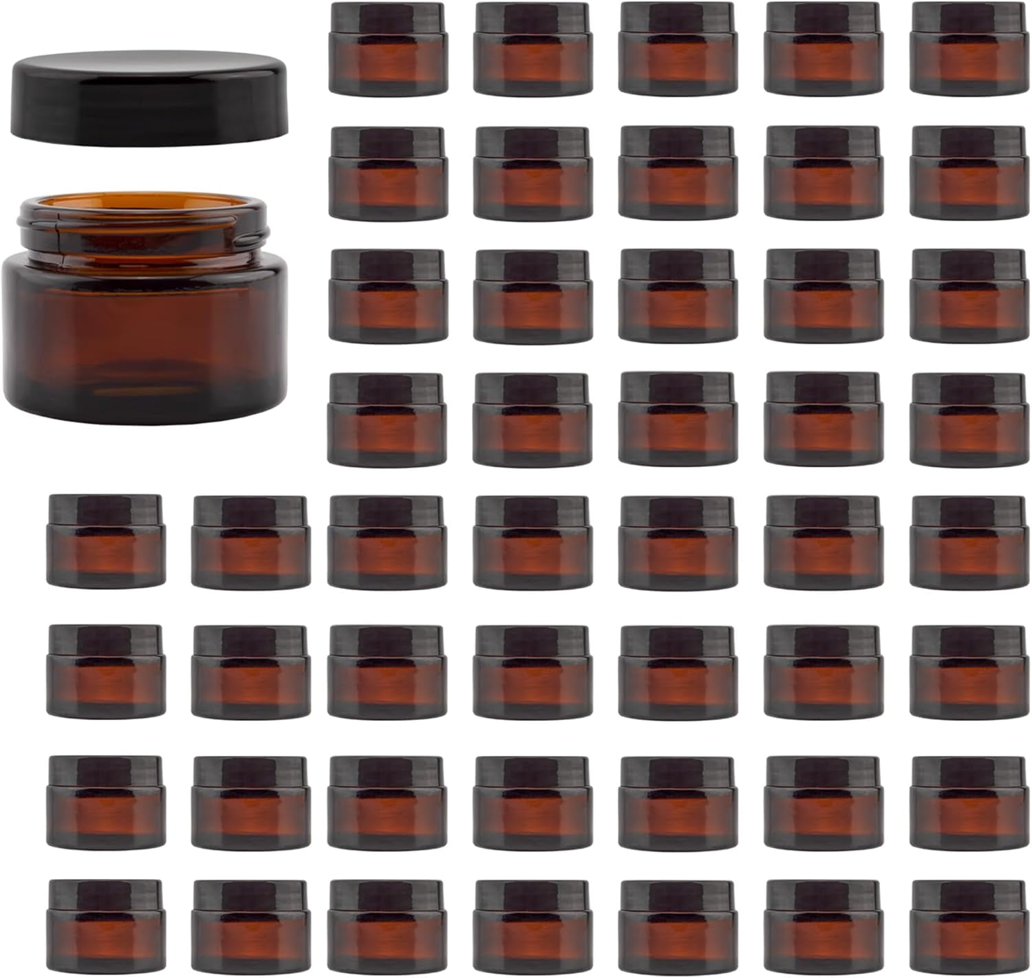 Amber Glass Jars (12-Pack); 30ml Straight Sided Containers for ...