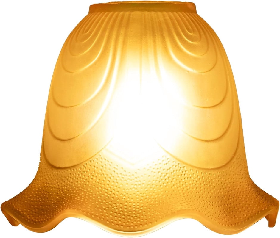 Amber Glass Lampshade Glass Lamp Shade Replacement Light Bulb Cover ...