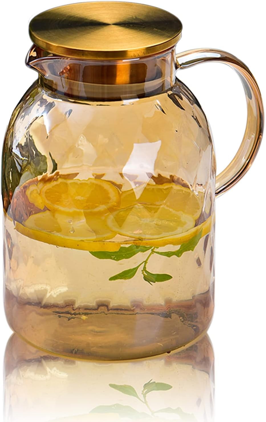 Amber Glass Pitcher With Lid/Beverage Pitchers, Glass Carafe, For Juice ...