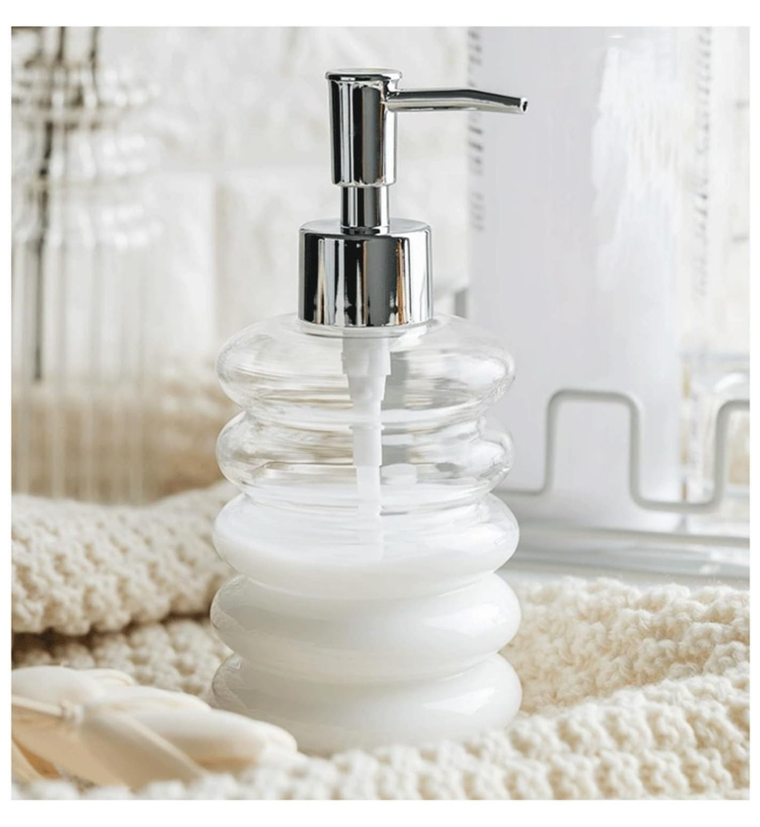 Amber Glass Soap Dispenser Desktop Soap Pump Bottle Kitchen Dispensing ...