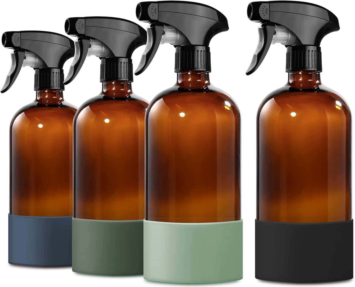 Amber Glass Spray Bottles for Cleaning, 4Pack Brown Glass Spray Bottles ...