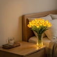 Amber Glass Vase Led Table Lamp, Battery Powered Soft Light, Dining ...