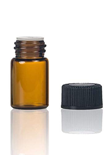 Amber Glass Vials w/Orifice Reducers and Caps (5/8 Dram 24 Pack ...