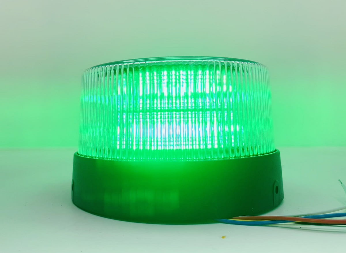 Amber, Green Dual Color LED Beacon Strobe Light, Multi-Flash Pattern w ...