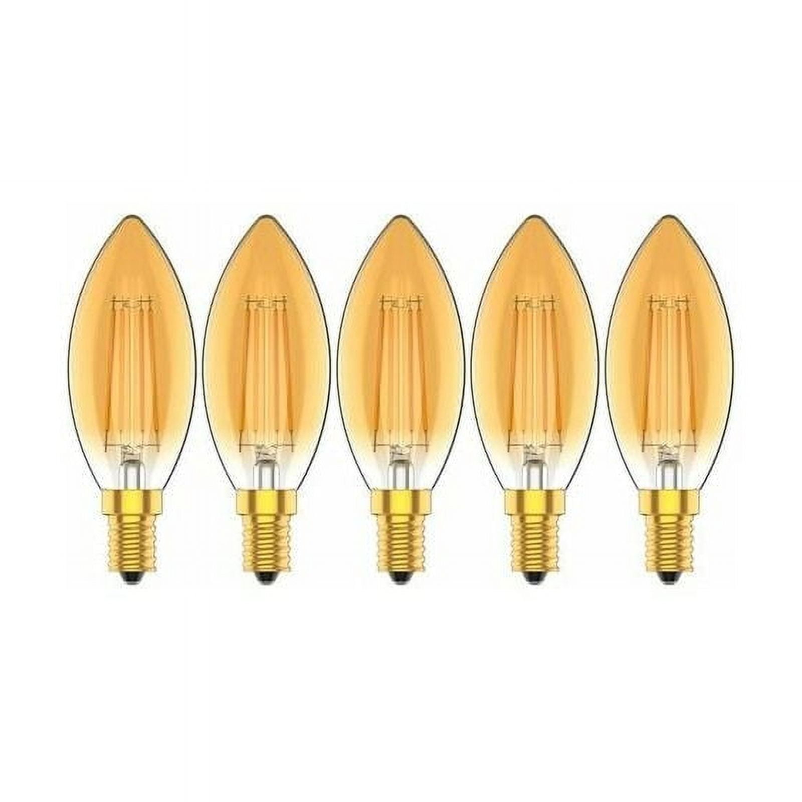 Amber LED Chandelier Bulbs, 40W Equivalent, 2200K Color Temperature ...