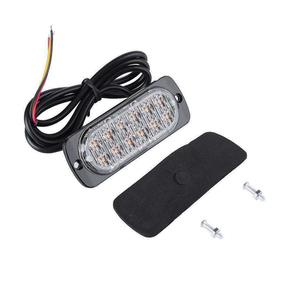 Amber LED Hazard Beacon - 4PCS, 12 Strobe Emergency Flashing Side ...