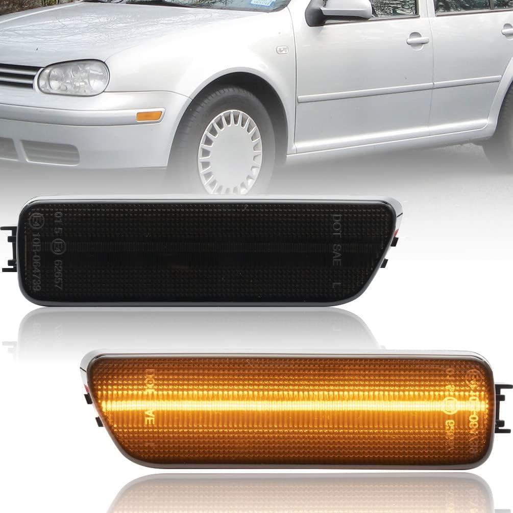 Amber LED Side Marker Lights Assembly for MK4 Golf GTI R32 Jetta Sedan ...
