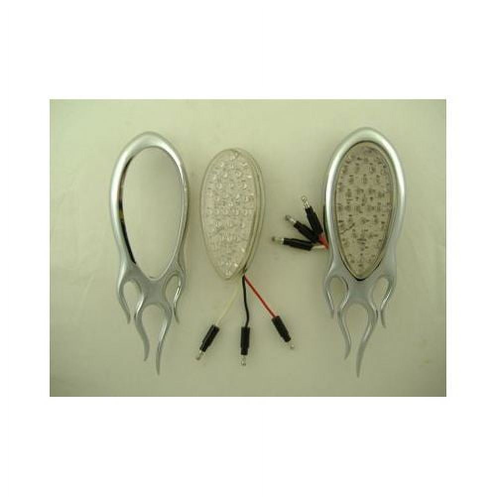 Amber LED Tear Drop Flasher Turn Signal Running Lights / Clear Lens ...