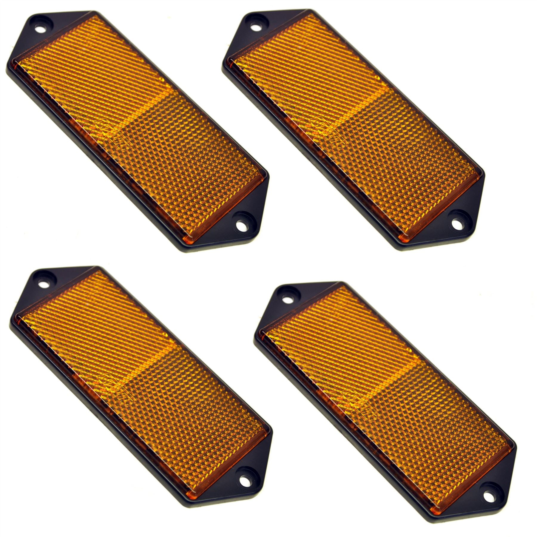 Amber Large Rectangular Side Reflector Pack of 4 Trailer Fence / Gate ...