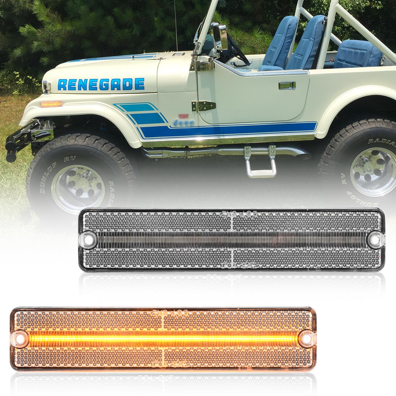 Amber Led Side Marker Lights Replacement for 1972-1986 J'eep CJ5 CJ7 ...
