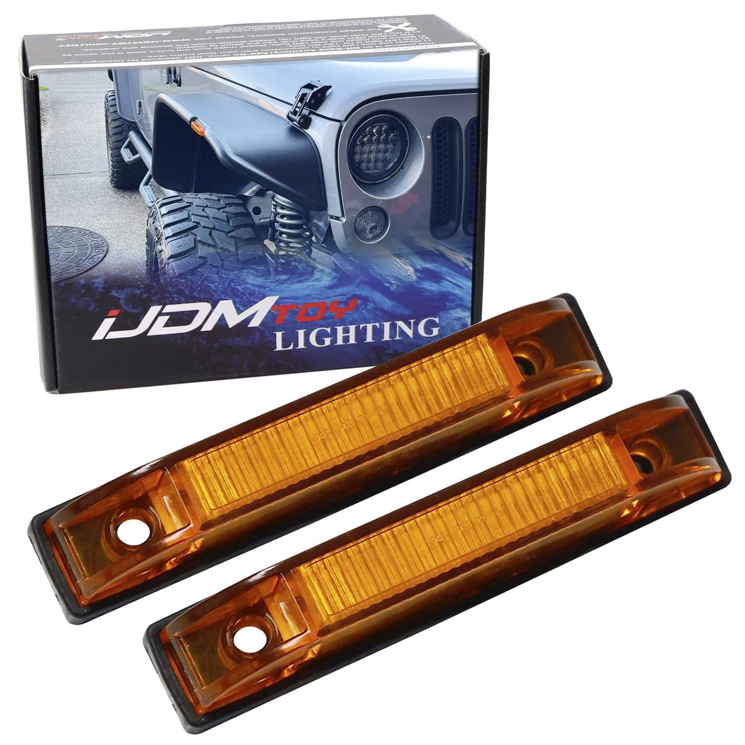 Amber Lens 6-LED Side Marker Lamps, For Jeep Wrangler TJ JK, Bushwacker ...