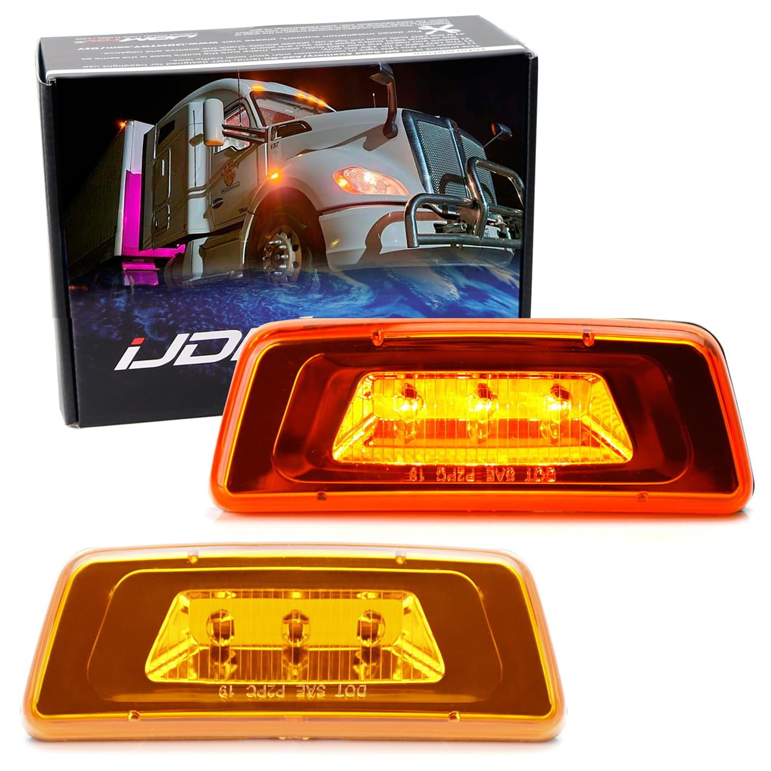 Amber Lens Super Bright Amber Full LED Front Wheel Fender Side Marker ...
