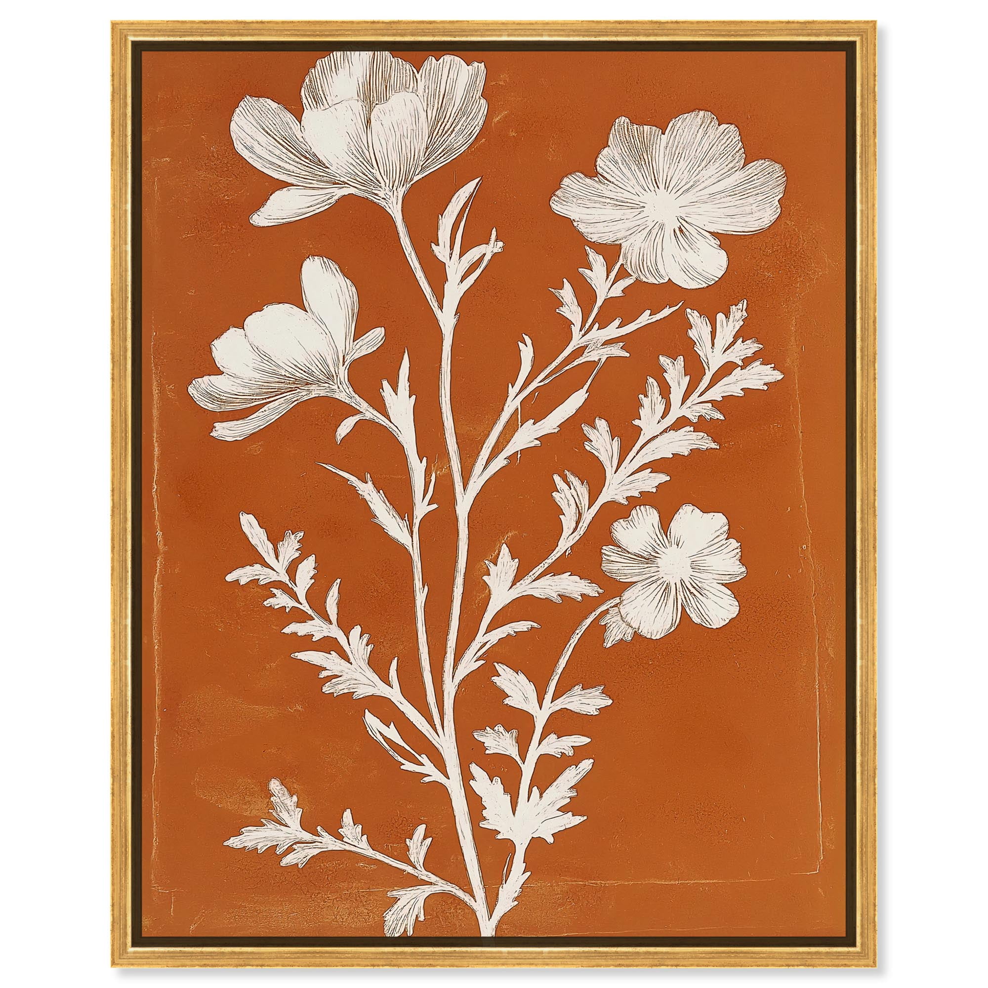 Amber Lily II Canvas Fall Flowers by Art Remedy, Gold Frame, 20" x 24 ...