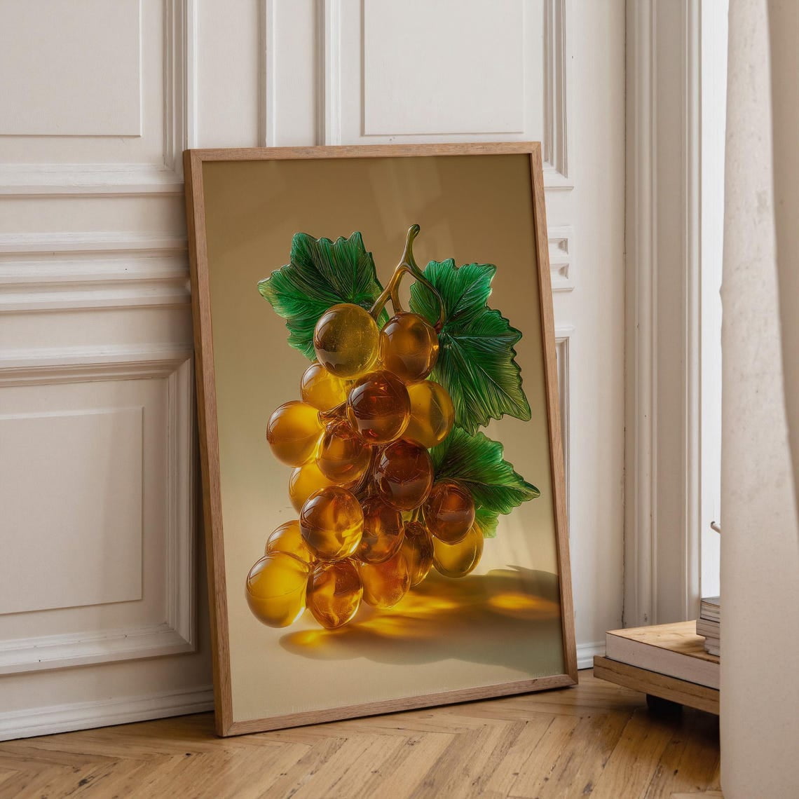 Amber Lucite Grapes Mid Century Modern Grape Cluster Vintage Glass ...