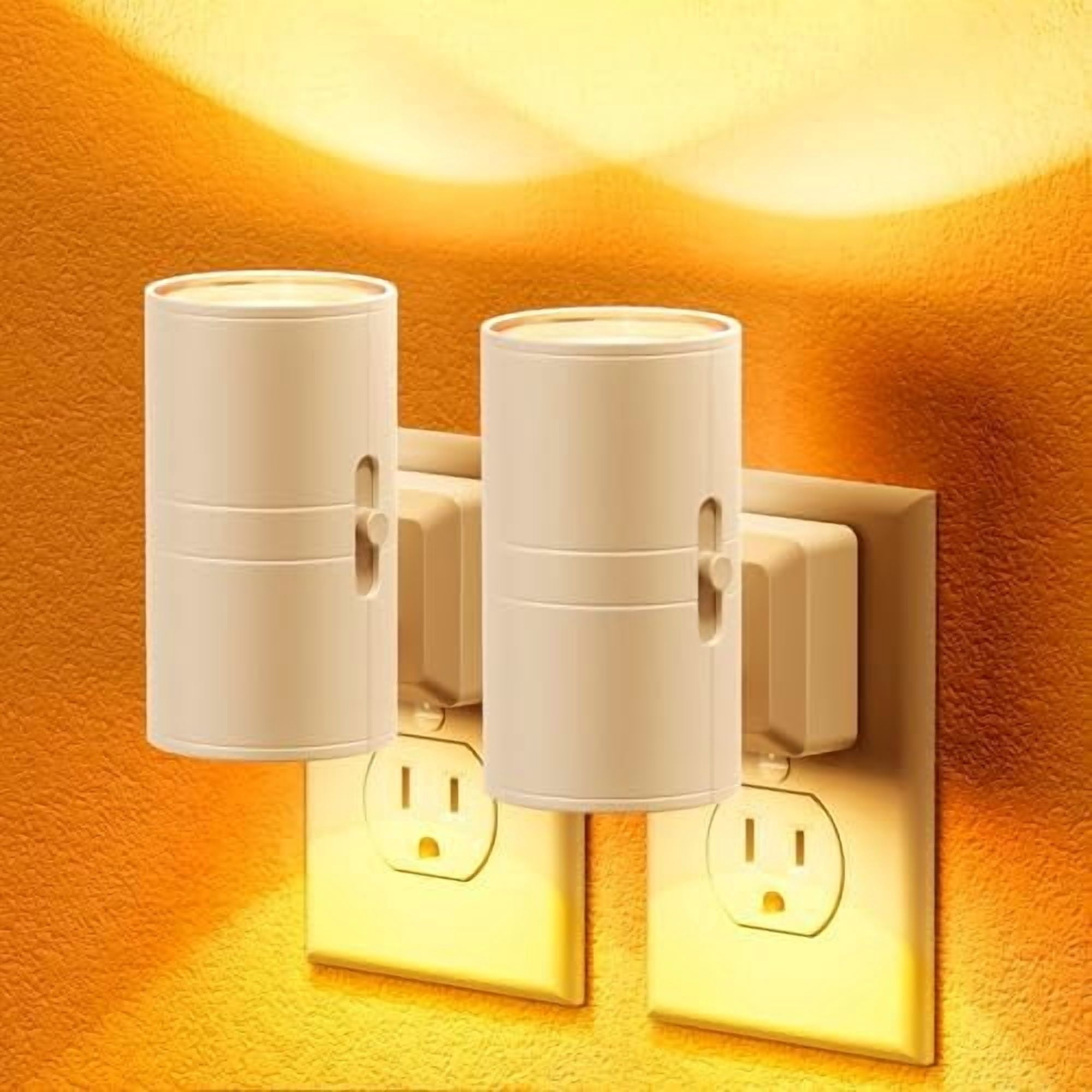 Amber Night Lights Plug into Wall, Dimmable Night Light Plug in, Modern Night Lights Auto On/Off ...
