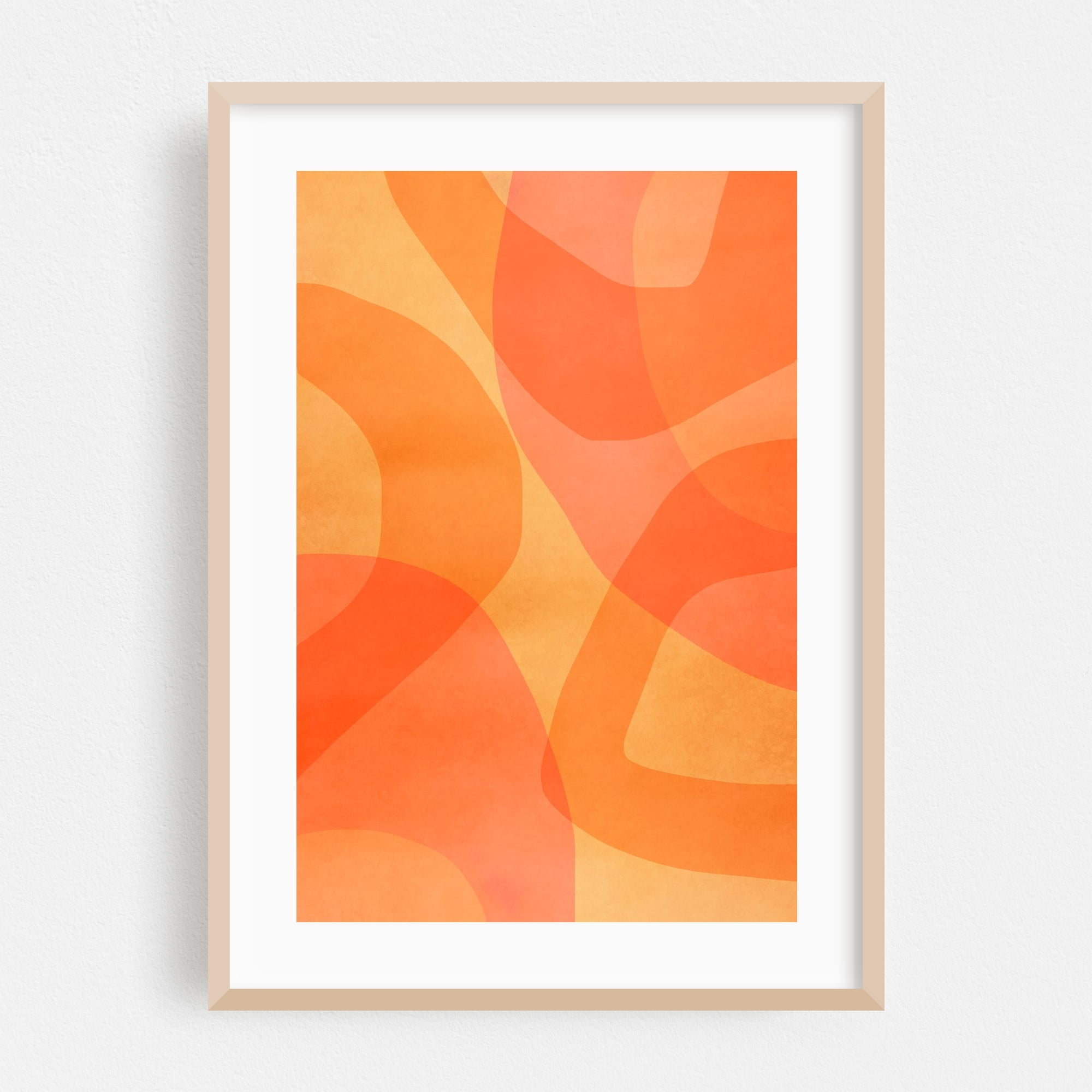 Amber Orange Abstract Flow - Painting Abstract Geometric Modern Art Mid ...