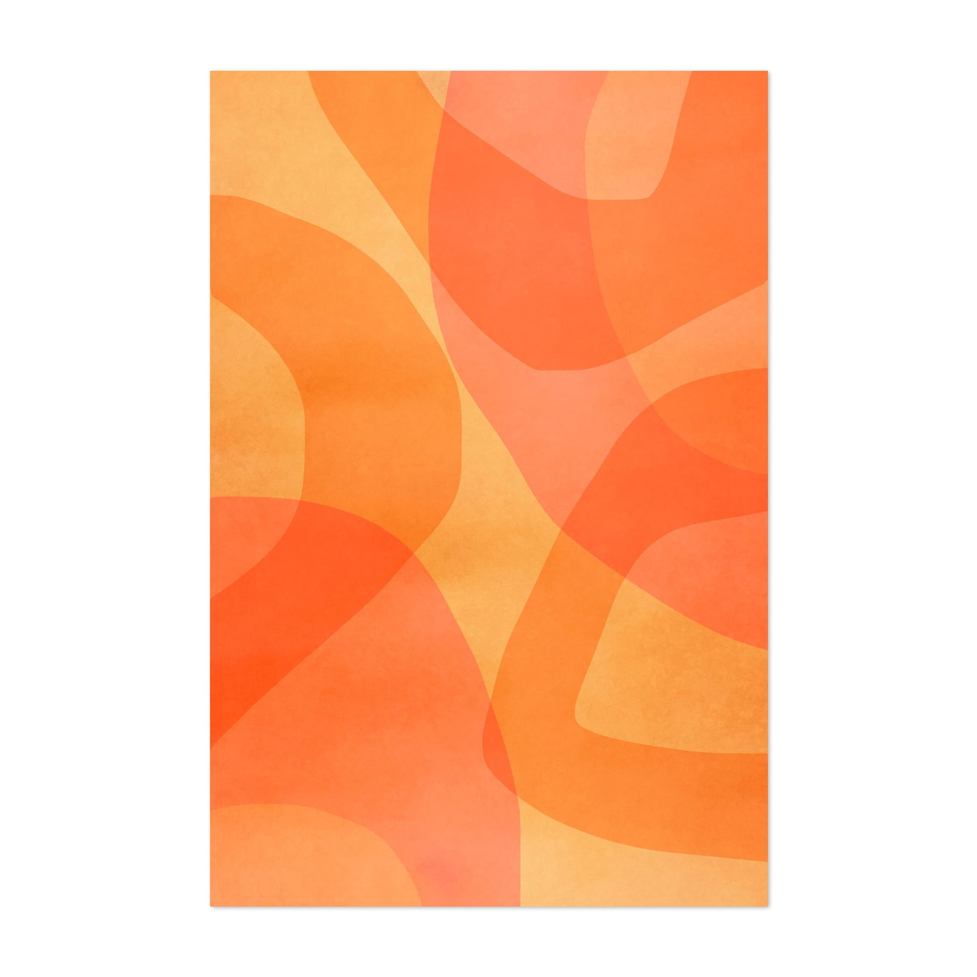Amber Orange Abstract Flow - Painting Abstract Geometric Modern Art Mid ...