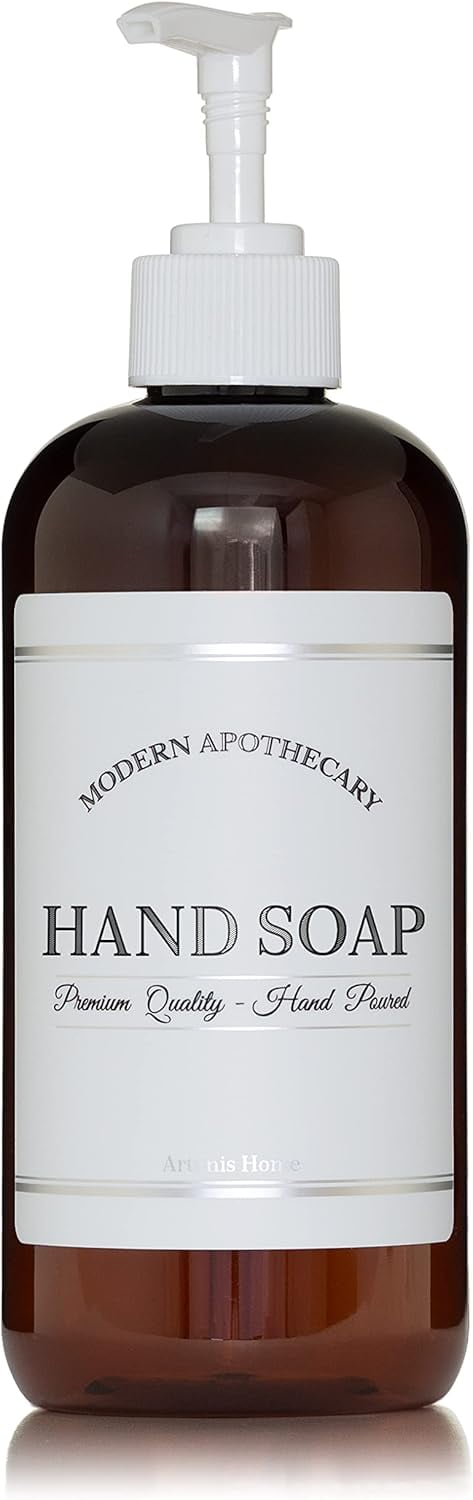 Amber PET Plastic Refillable Hand Soap Pump Bottle Dispenser with White ...