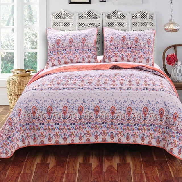 Amber Quilt Set with Pillow Shams, 3-Piece Full/Queen - Walmart.com