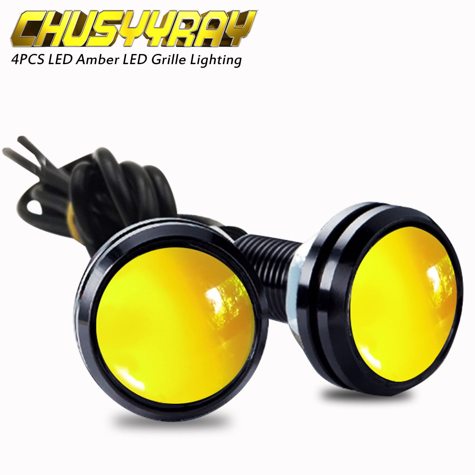 Amber Raptor Style LED Grille Light 4PCS 23mm Eagle Eye 9W Lamps for ...