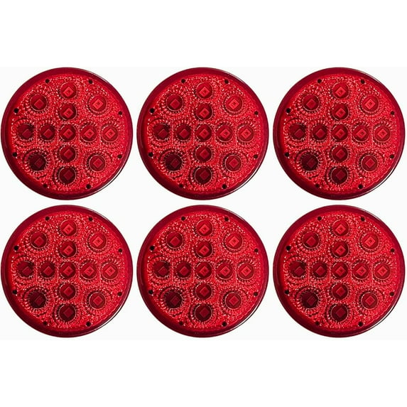 Amber/Red 2.5" Round Led Clearance Side Marker Lights Kit 13 LED Diodes ...