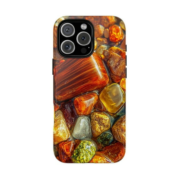 Amber River Rock with Opal Stones & Pebbles Phone Case for iPhone 11,12 ...
